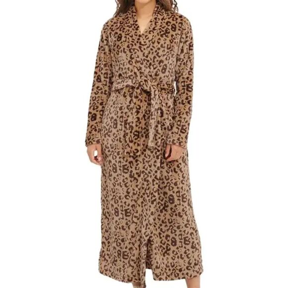 UGG | Intimates & Sleepwear | Ugg Womens Marlow Leopard Long Plush Bath ...